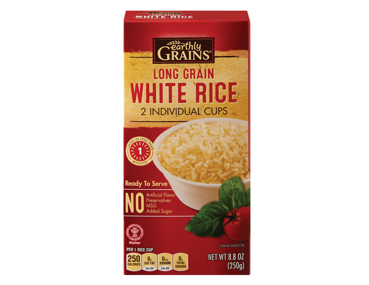 Earthly Grains Long Grain White Rice Cups, 8.8 oz